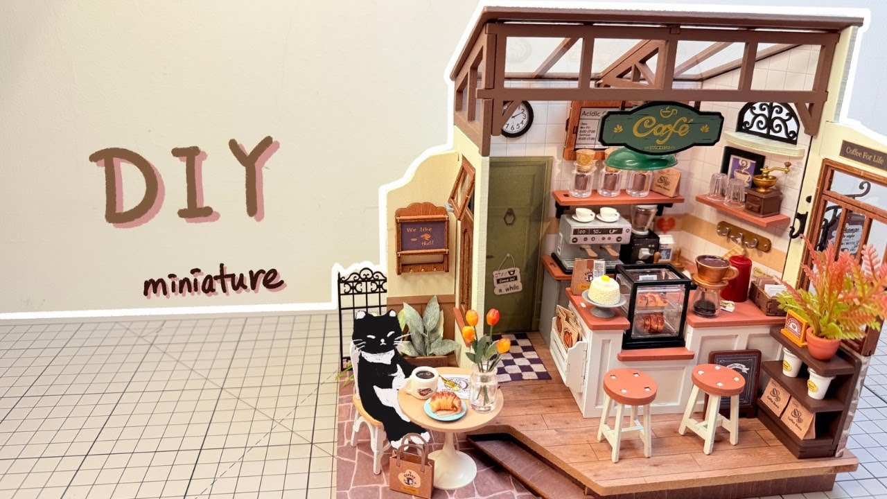 DIY Miniature House - Rolife Coffee Shop - YouTube
