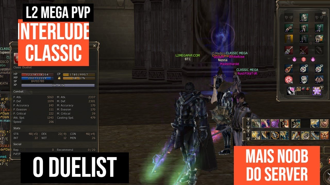 L2 MEGA PVP CLASSIC DUELIST MAIS NOOB DO SERVER - LINEAGE 2 PVP DUELIST ...