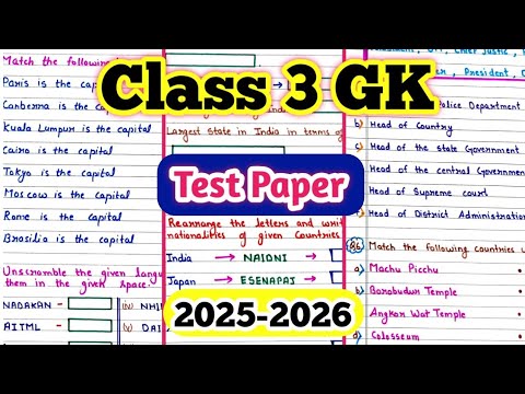 Class 3 Worksheet| Gk Worksheet Class 3| Worksheet for Class 3| Gk ...