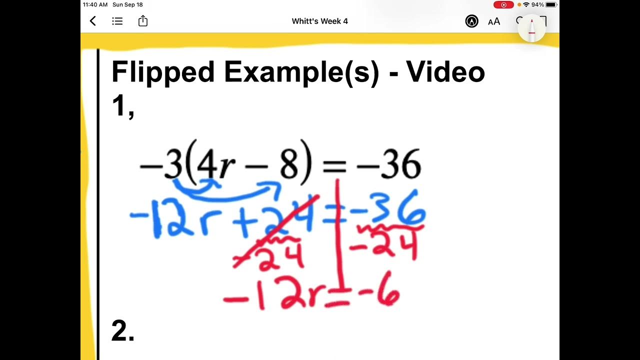 Fall ‘22 Math 2 Equation Solving Day 1 Flipped Examples 9/20 - YouTube