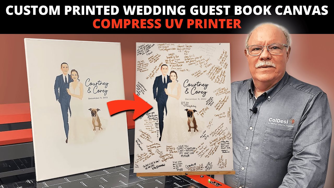 Custom Printed Wedding Guest Book Canvas | Compress UV Printer - YouTube