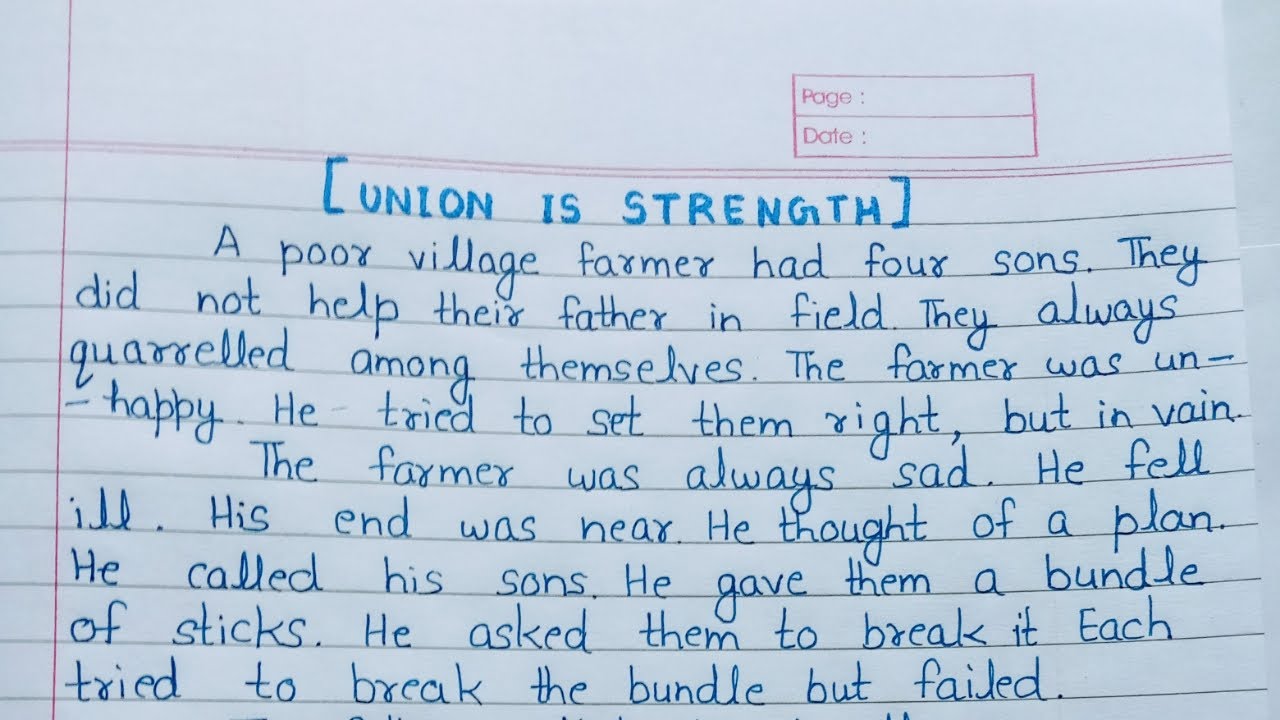 Story:- Union is strength || Story on Union is Strength in English || # ...