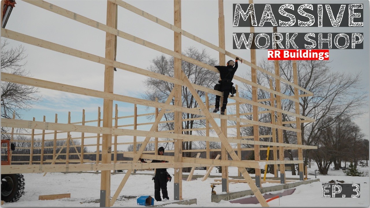 Building a Massive Work Shop: Ep 3 Massive Walls - YouTube