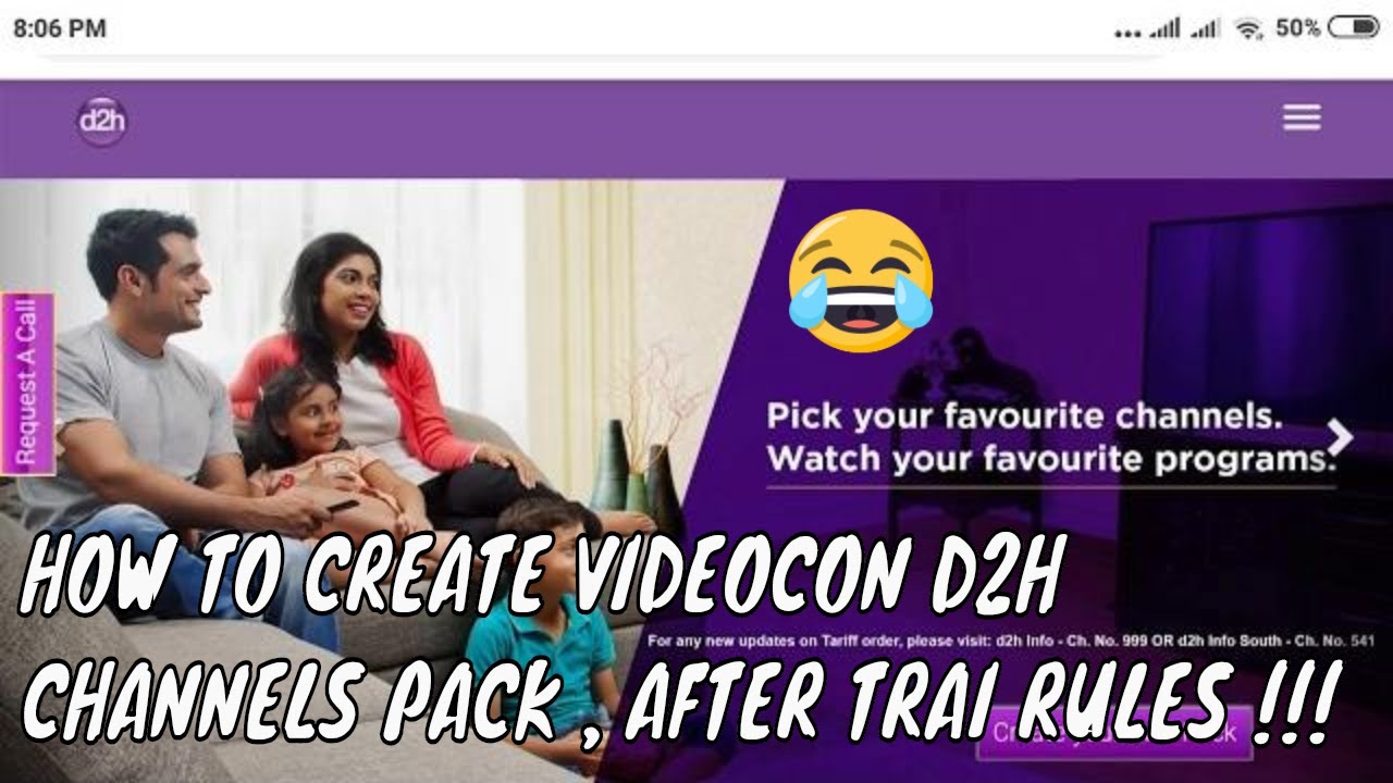 how to create d2h channels pack after TRAI rules - YouTube