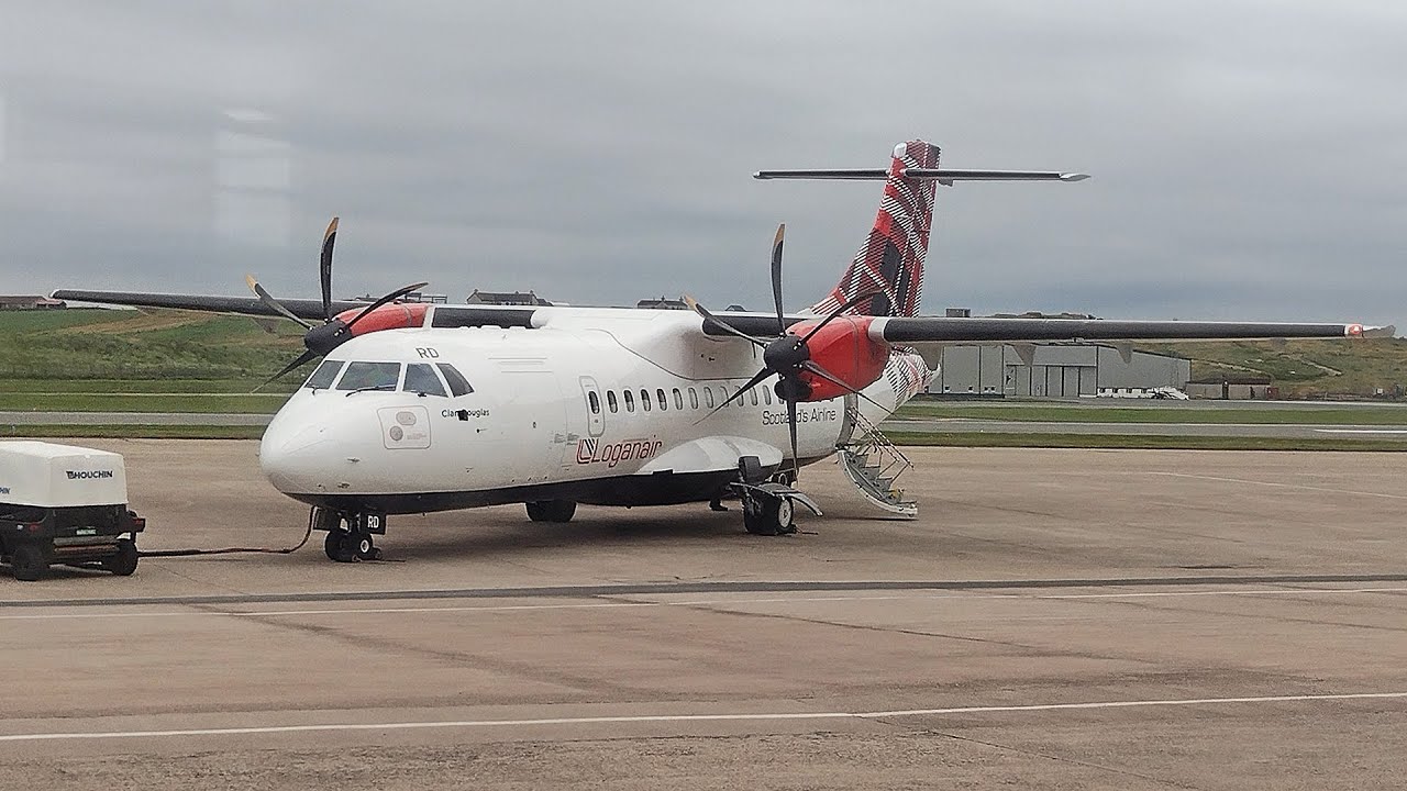 Loganair ATR 42-500 Shetland to Edinburgh Airport (Full Flight Report ...