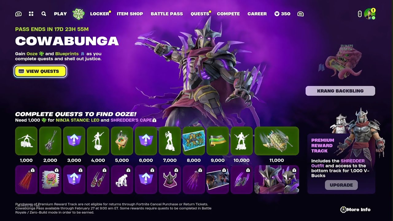 NEW TMNT Shredder Event Pass & Quests, Splinter skin | Fortnite Update ...
