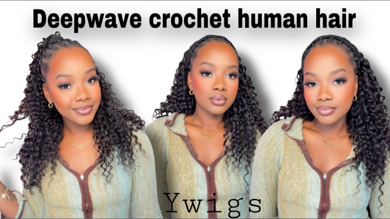 New crochet human hair ‼️Install and Styles| Deep wave crochet Hair ...