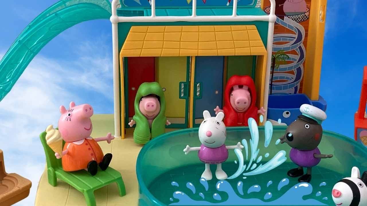 MAKING A SPLASH with PEPPA PIG’S WATER PARK PLAYSET - YouTube