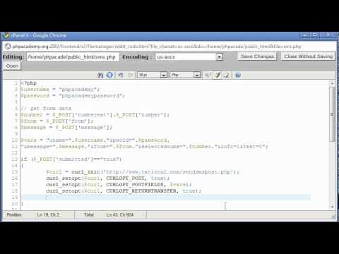 PHP Tutorials: Sending a SMS message using PHP (Part 4) - YouTube