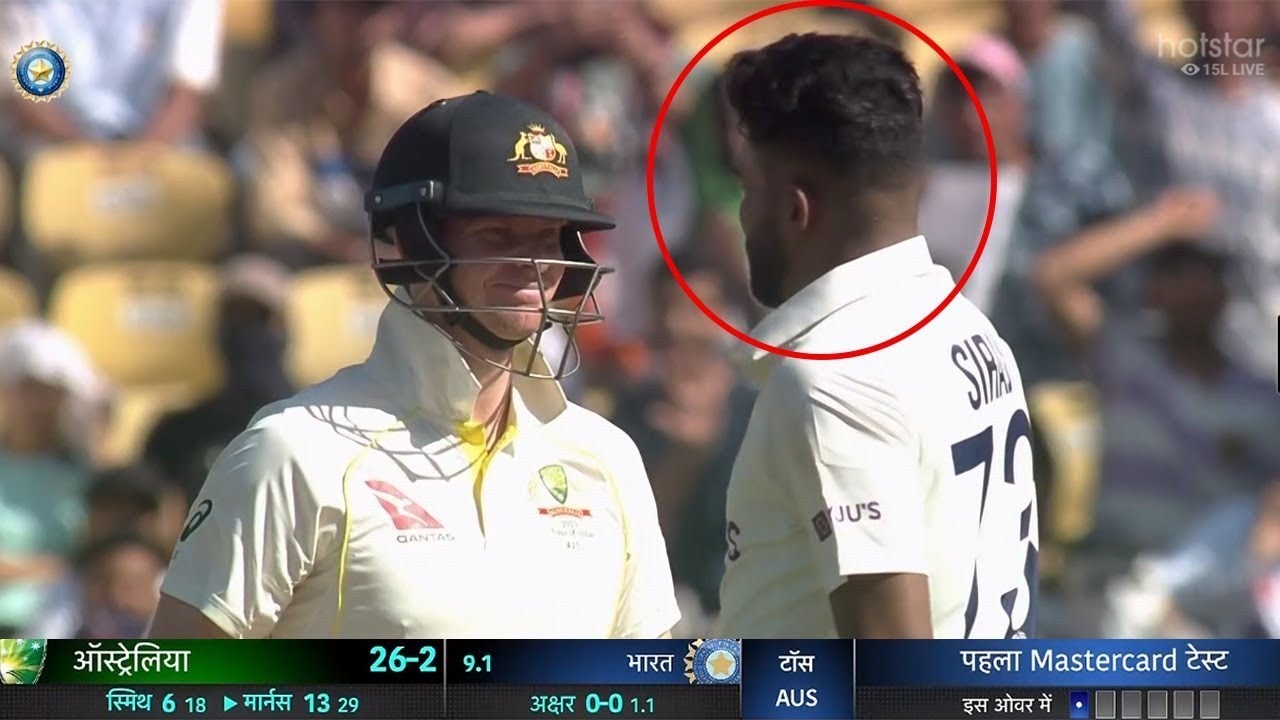 Angry Siraj fight with Steve Smith in India Vs Australia 1st Test day 1 ...