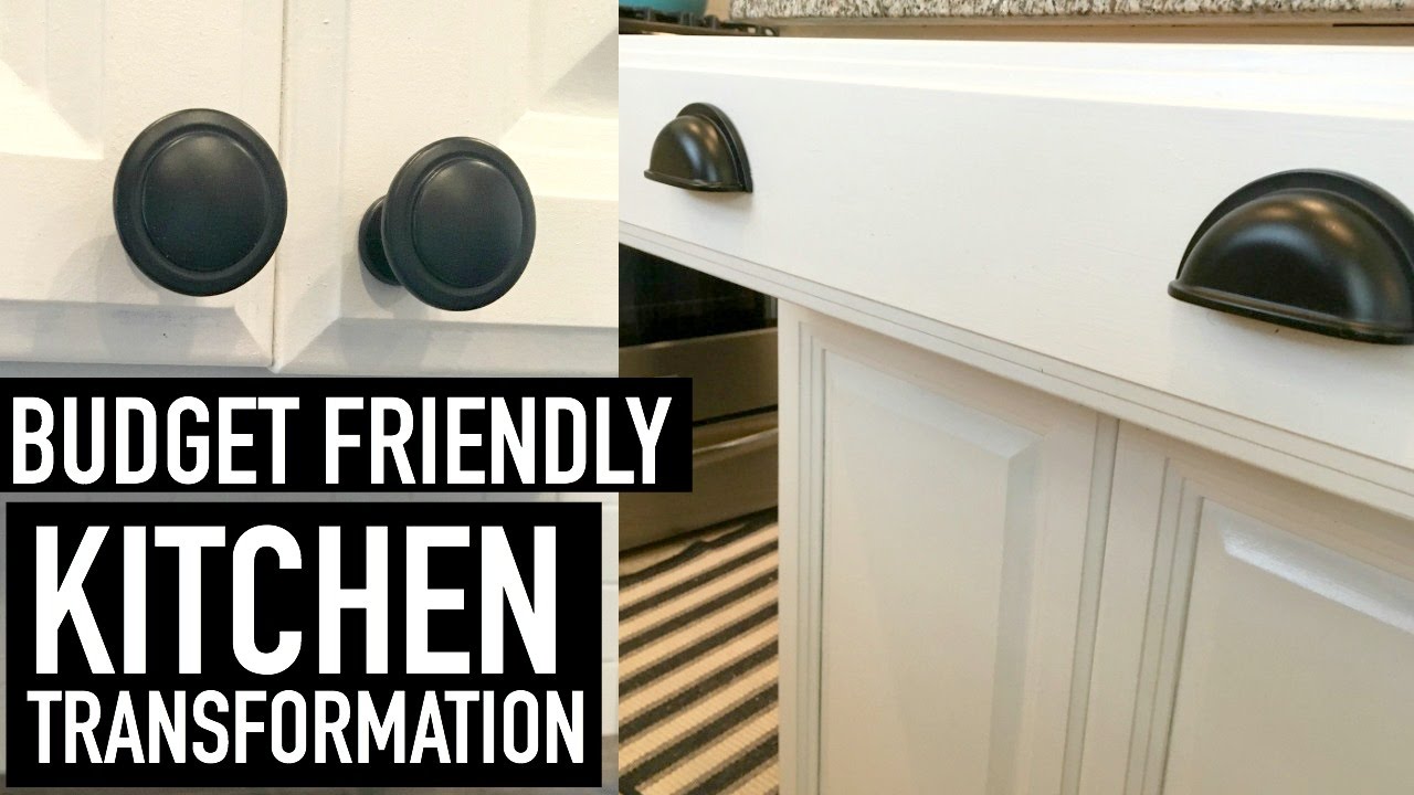 KITCHEN REMODEL | BUDGET FRIENDLY | NEW HARDWARE & EASY DIY - YouTube
