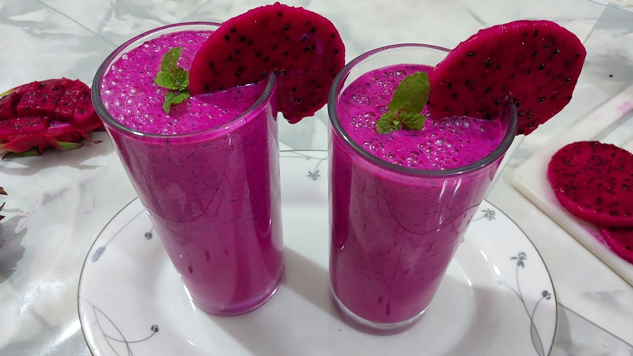 How to make Dragon Milkshake | Tasty Dragon Fruit Juice | Homemade ...