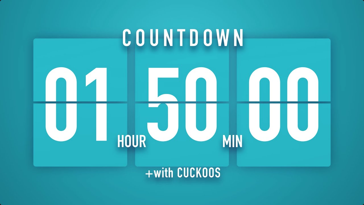 1 Hour 50 Minutes Countdown Flip Clock Timer / Cuckoos 🐦 - YouTube