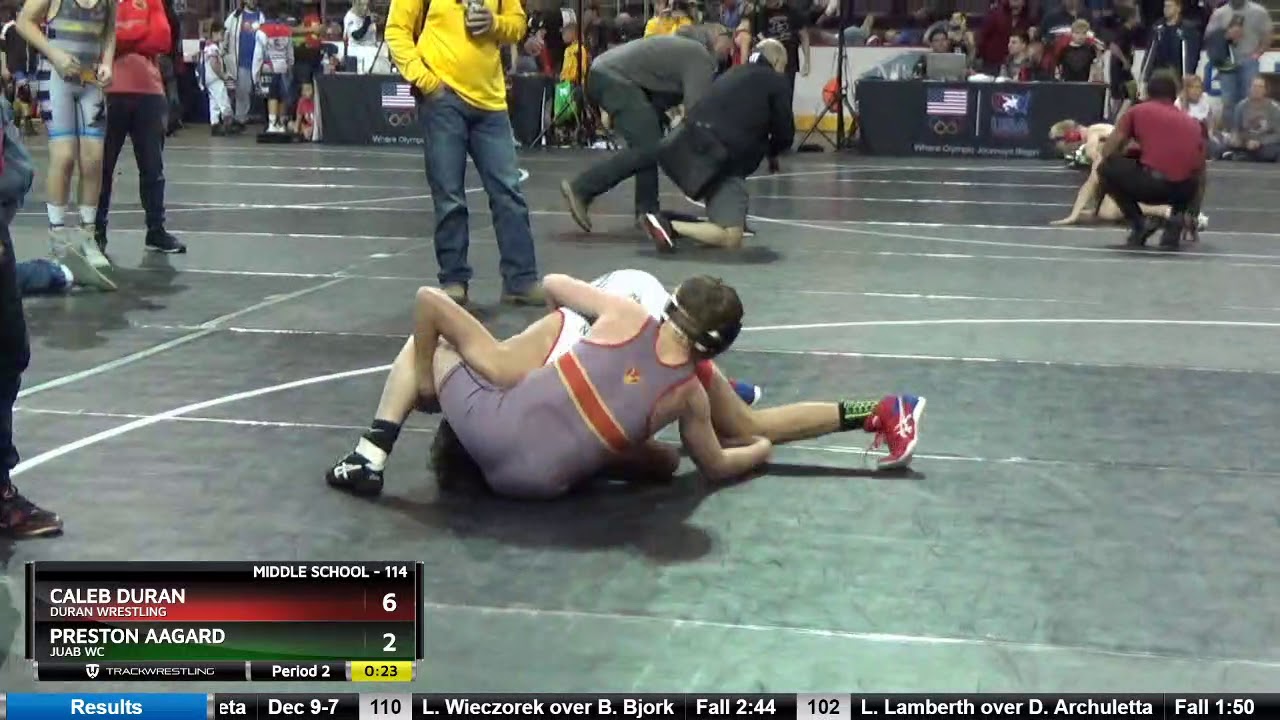 Middle School 114 Preston Aagard Juab WC Vs Caleb Duran Duran Wrestling ...