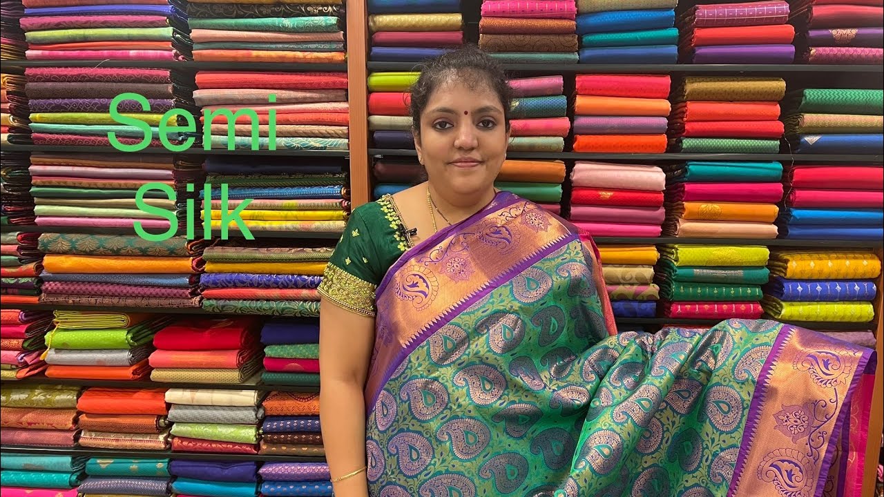 Semi Silk sarees | Function wear| special collections from Charvi Boutique - YouTube