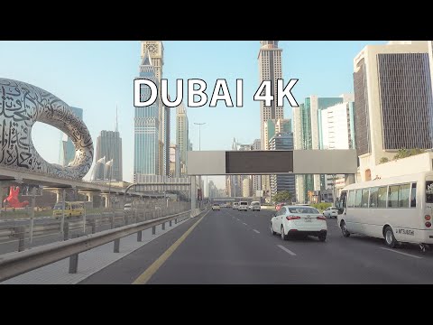 Dubai 4K - Skyline Expressway Sunrise - Driving Downtown