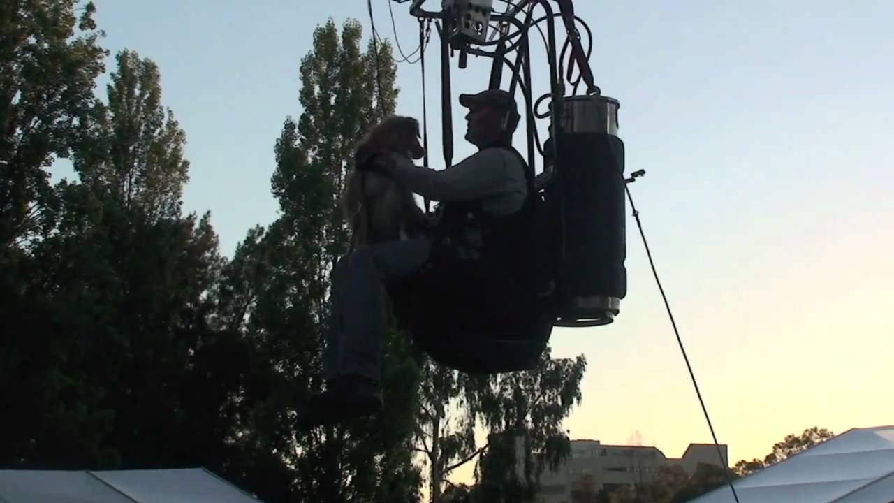 Tully the Hot Air Balloon Dog tethers in a Cloud Hopper - YouTube