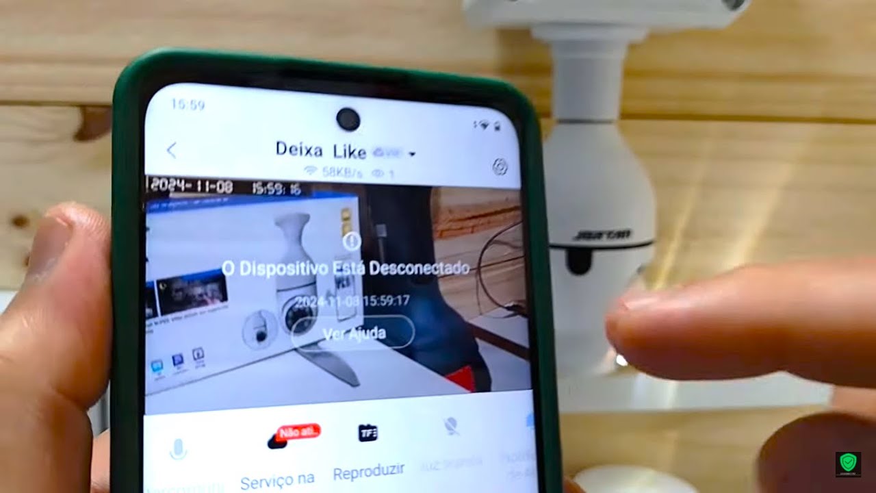 Configurar câmera Lâmpada wi-fi, Jortan modelo Jt-8177, no celular via ...