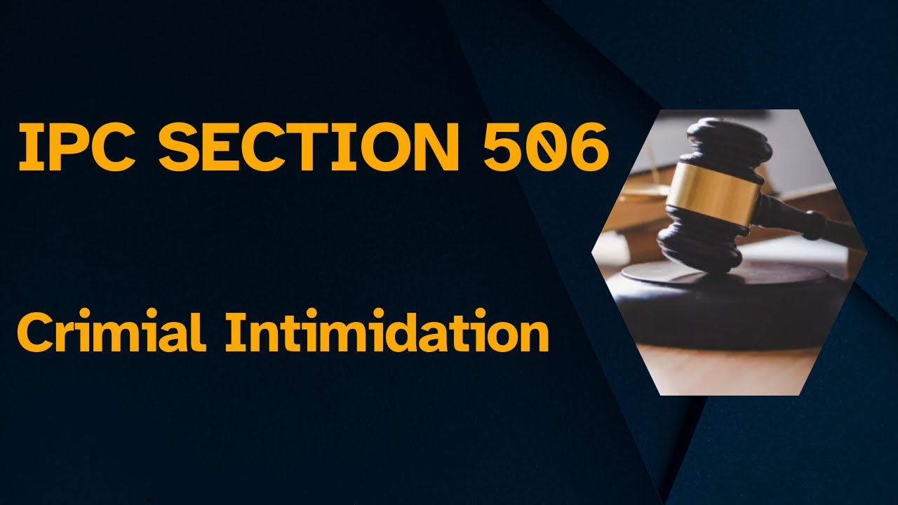 IPC Section 506, Criminal Intimidation #law #india - YouTube