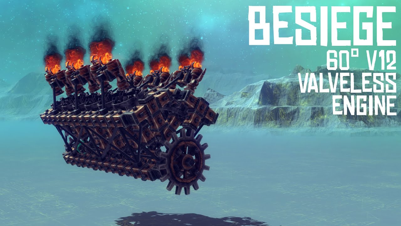 Besiege 60° V12 Engine w/ 'Electronic' Ignition Timing - YouTube