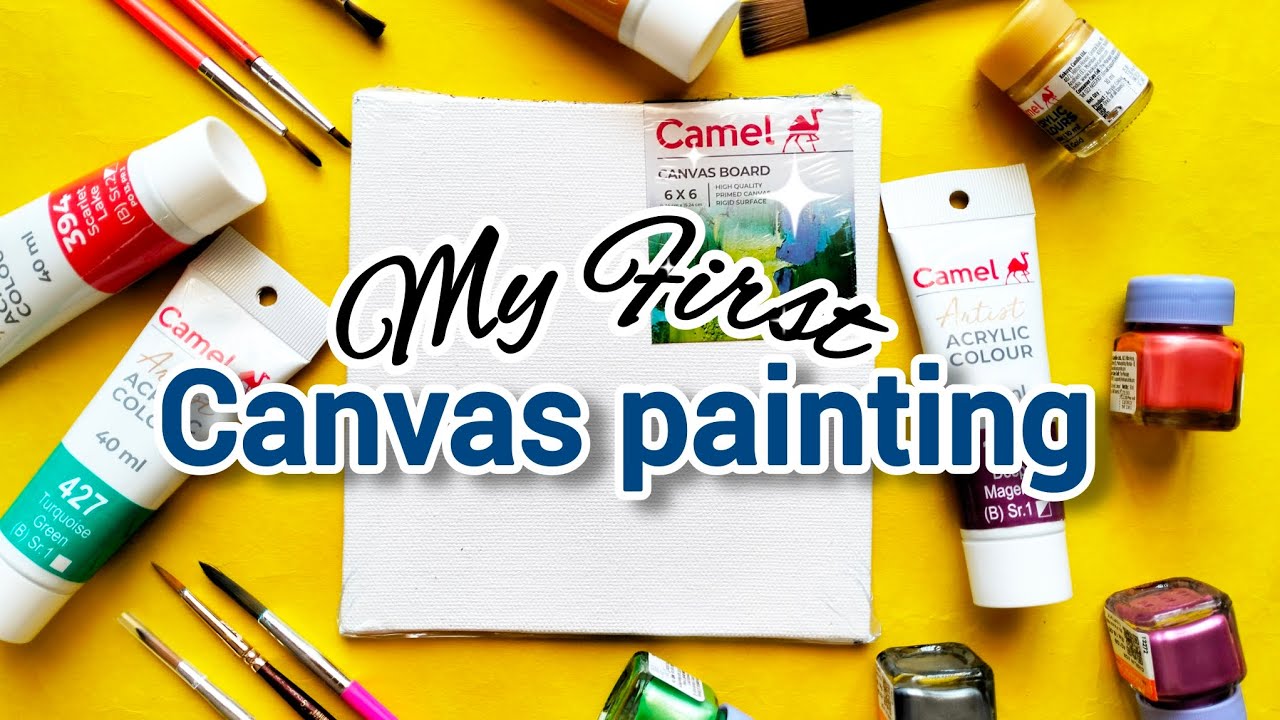 MY FIRST CANVAS PAINTING 😍😍 Beautiful artwork!! 😀 | Must watch😱😱 #art # ...