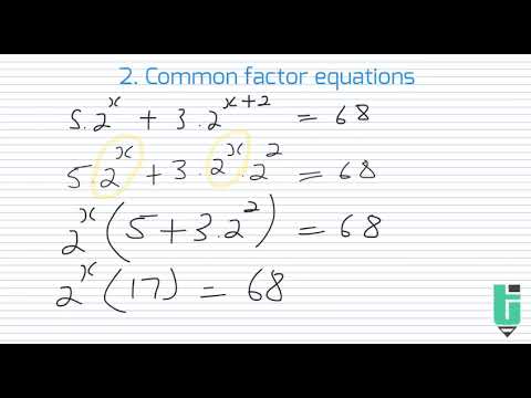 Exponential equations - common factor - YouTube