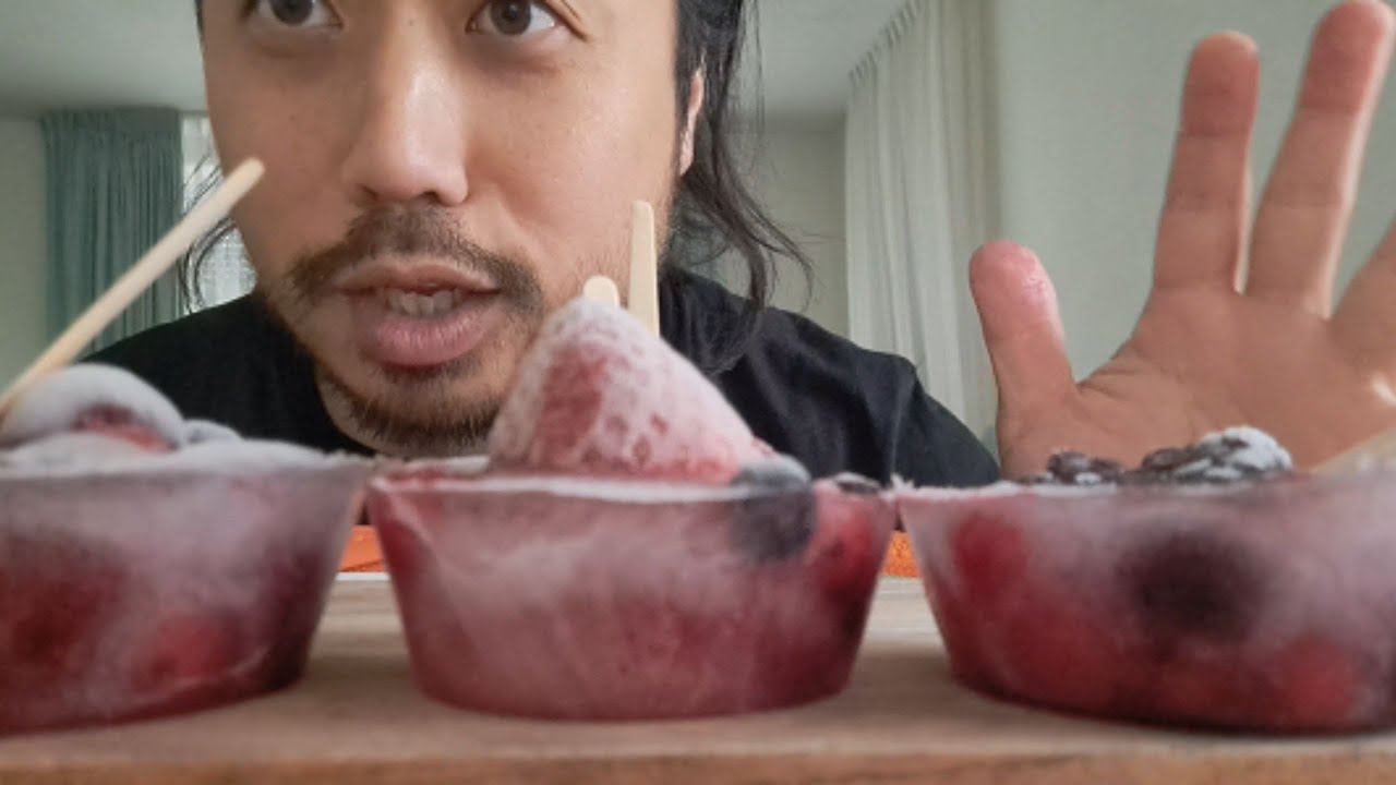 ASMR Eating Mixed Berry Ice Pops (Eating Sounds & Mouth Sounds) - YouTube
