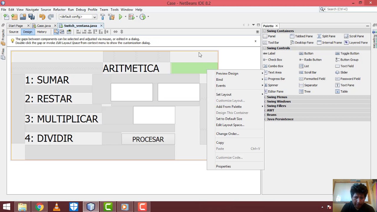 Manejo de un Switch en java modo gráfico - YouTube