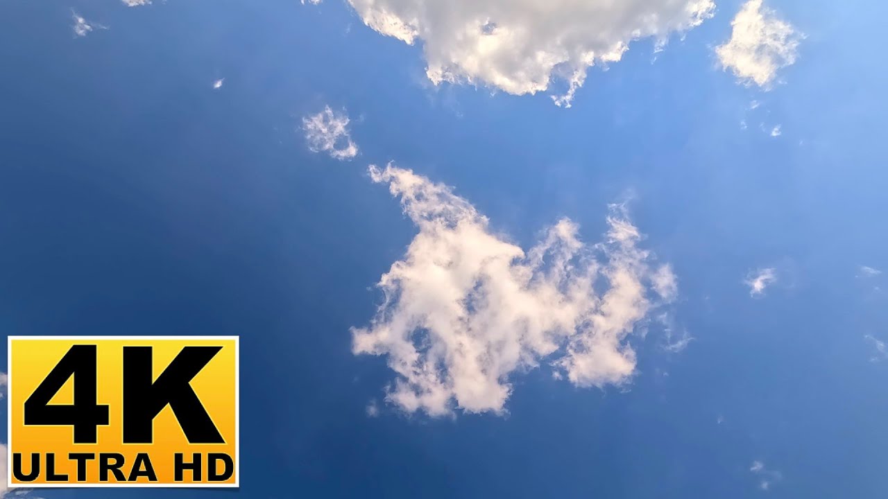 Blue Sky and Clouds Screen Saver (No sound) 2 Hours 4K UHD - YouTube