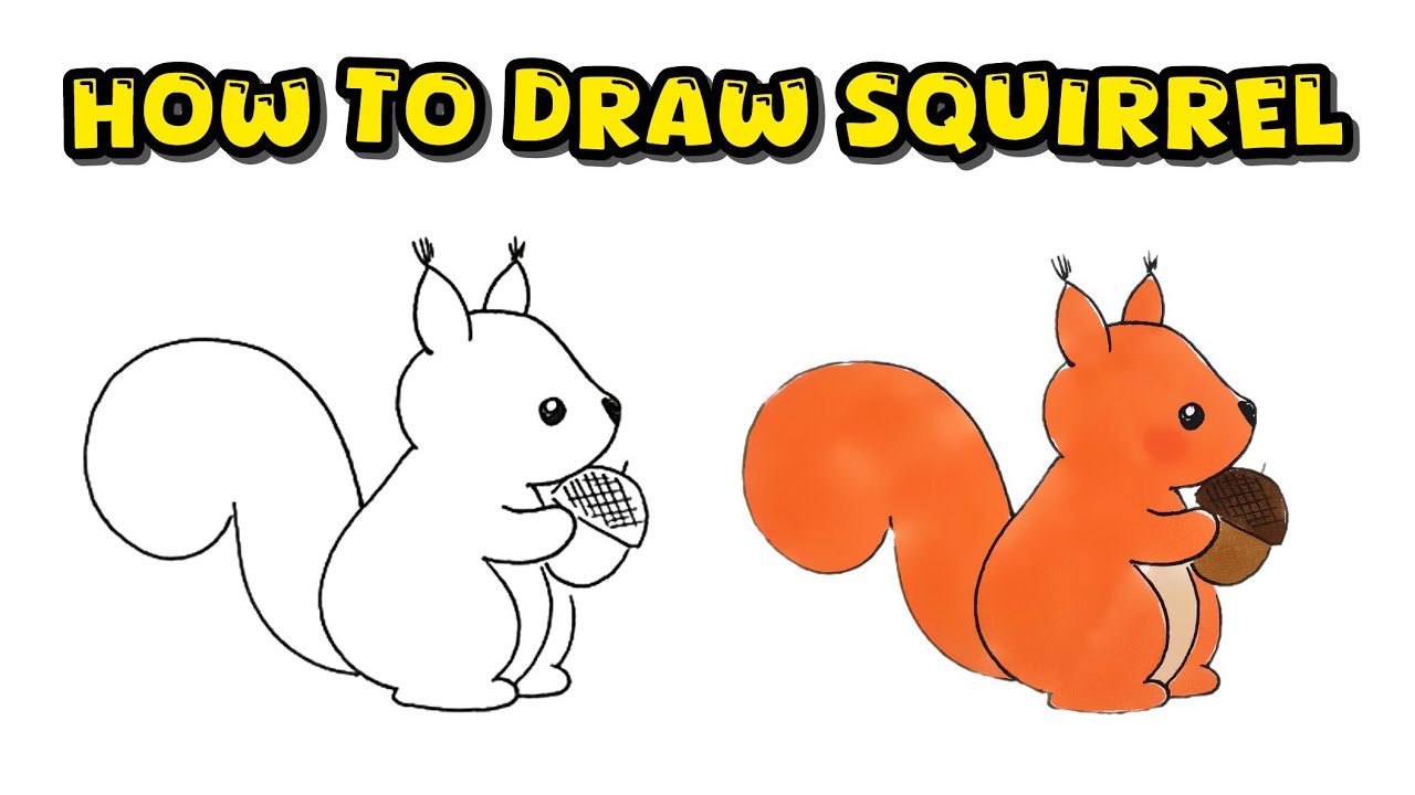 How to Draw Squirrel Quick And Easy – Detailed Beginner's Guide to ...