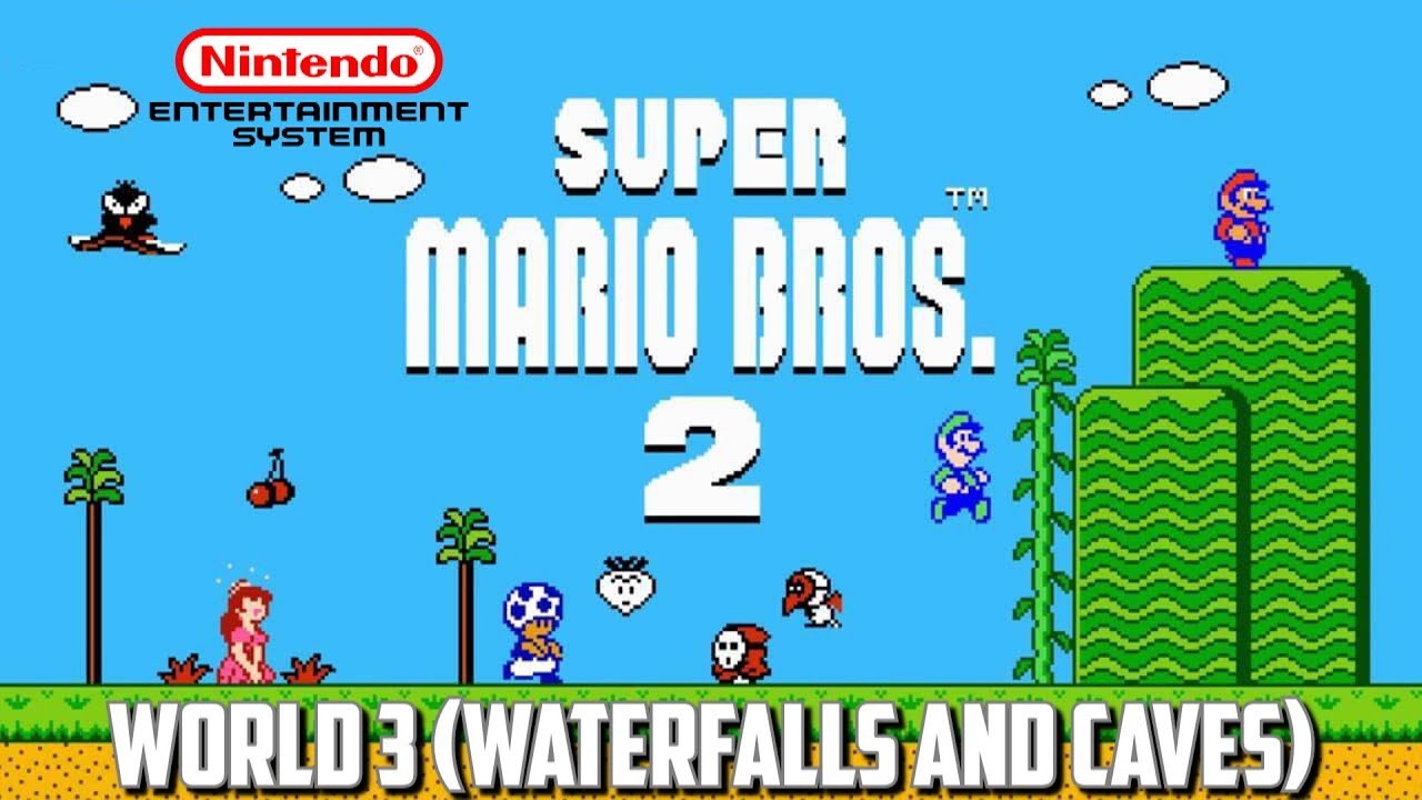 Super Mario Bros. 2 (NES) - World 3 (Waterfall and Caves) - YouTube