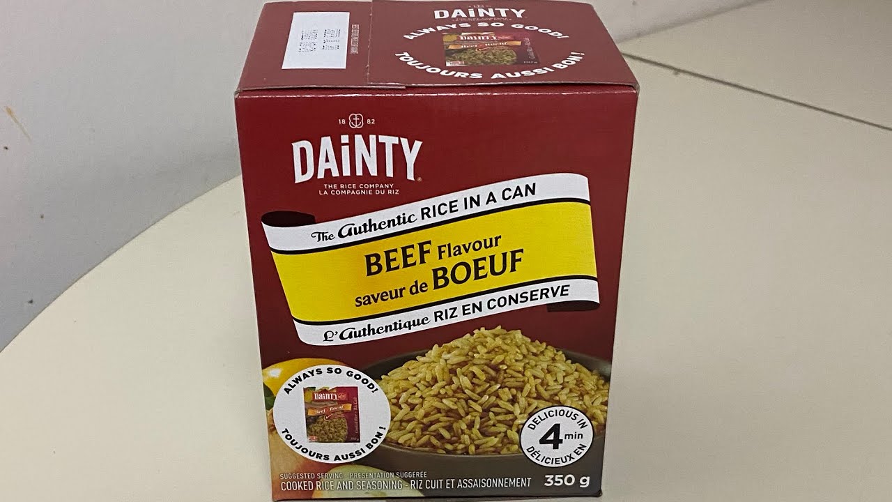 Dainty Rice In A Can Beef Flavour beef 🥩 🍚 - YouTube