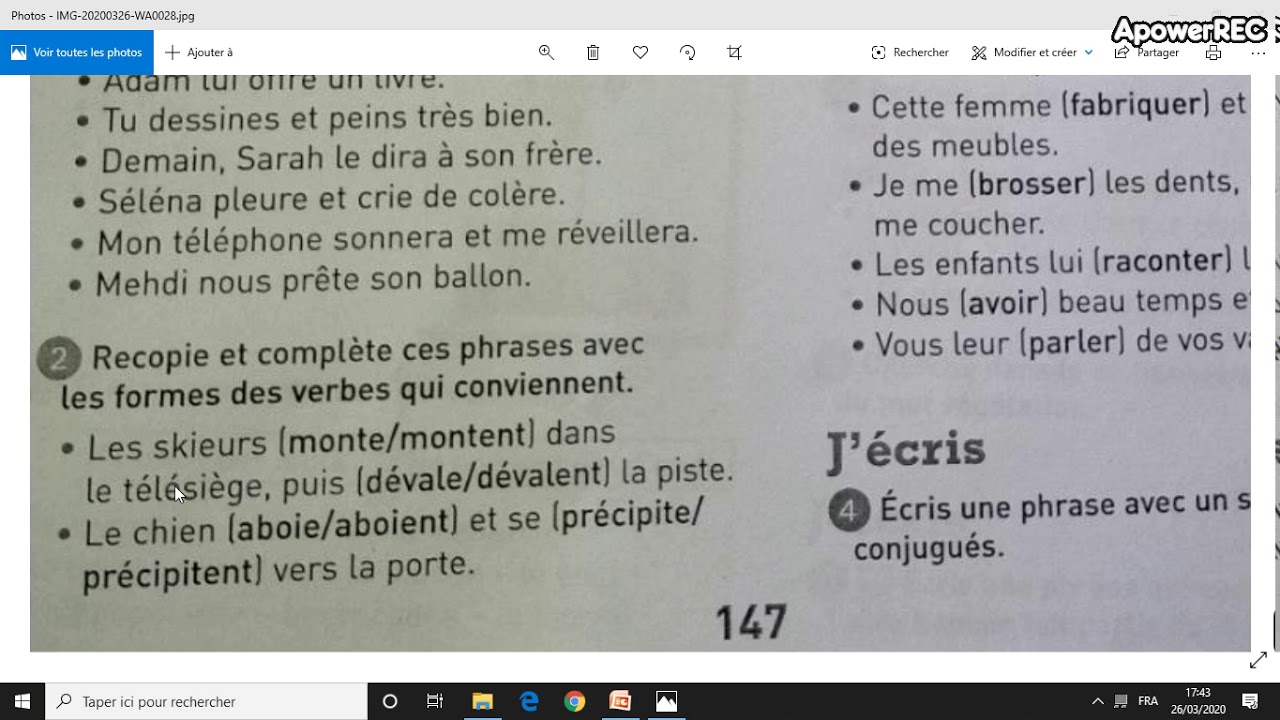 GRAMMAIRE l'accord du verbe avec le sujet 2 partie 9 pour les élèves de ...