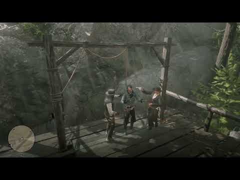 Hanging a guy In rdr2 for a mission - YouTube