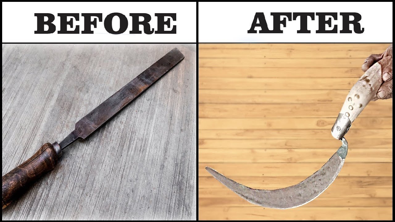 Turning file into sharp sickle - Amazing Iron Work - YouTube