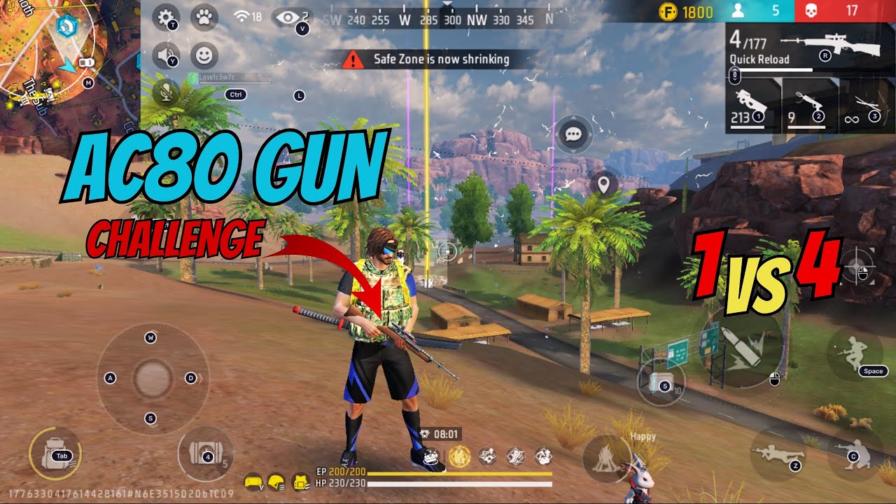 Ac80 Gun Challange | 99% Headshot Rate🤫 | Solo Vs Squad Full Gameplay ...