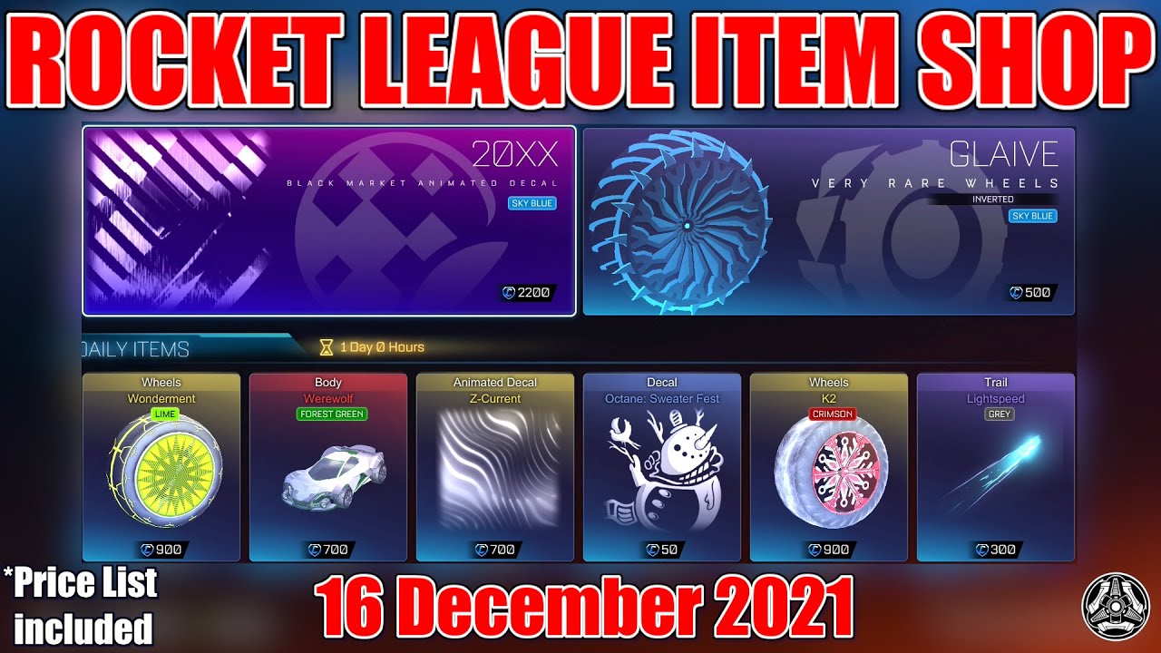 ROCKET LEAGUE ITEM SHOP | DEC-16-2021 | FROSTY PACK + NEW FREE ITEM ...