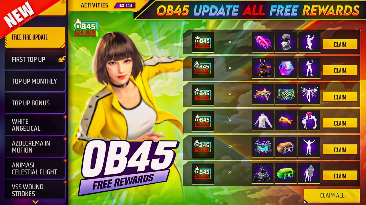 নতুন OB45 আপডেটের পর🤩সবাই ফ্রিতে পাবে | FREE FIRE OB45 UPDAT | TODAY ...