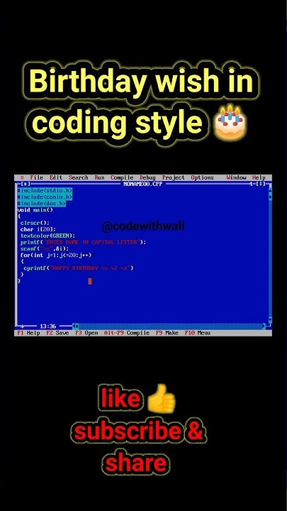 Birthday Wish In Coding Style🎂 How Does A Programmer Wish Birthday🤔shorts Coding