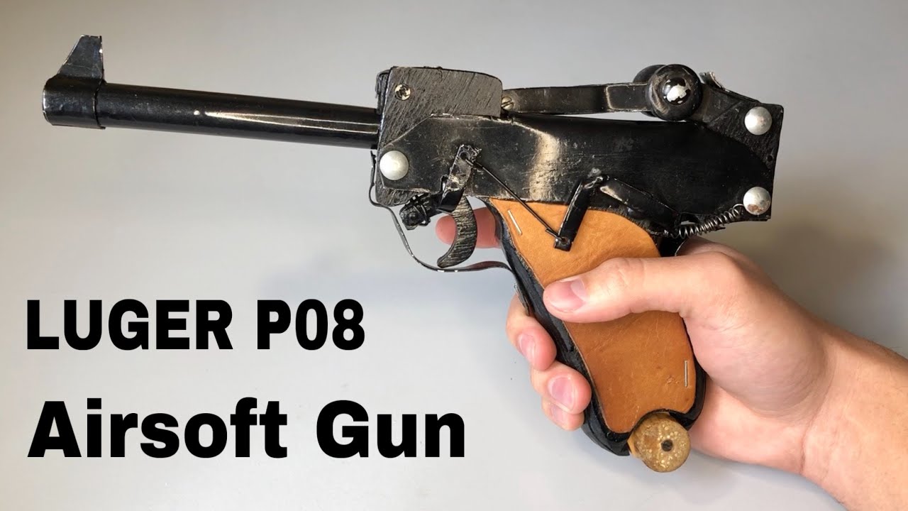 Homemade Airsoft Gun Luger P08 - How to make a Gun - YouTube