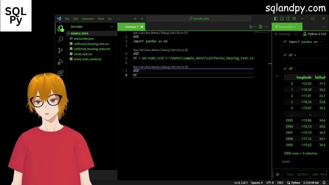 Import and Export Data between CSV and Python DataFrame, and Explore the DataFrame - YouTube