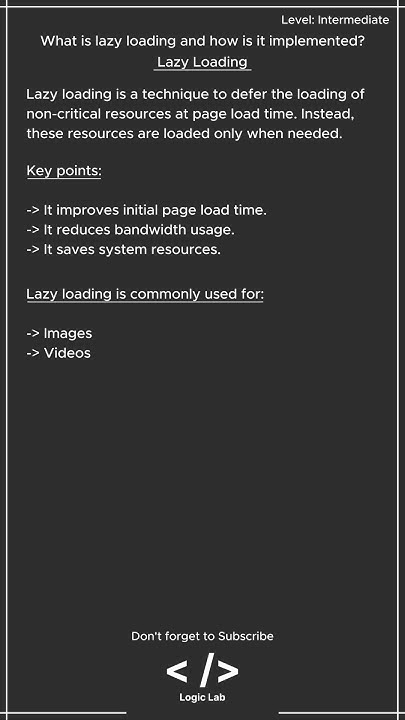 Web Development Interview Question Lazy Loading Webdevelopment 7555