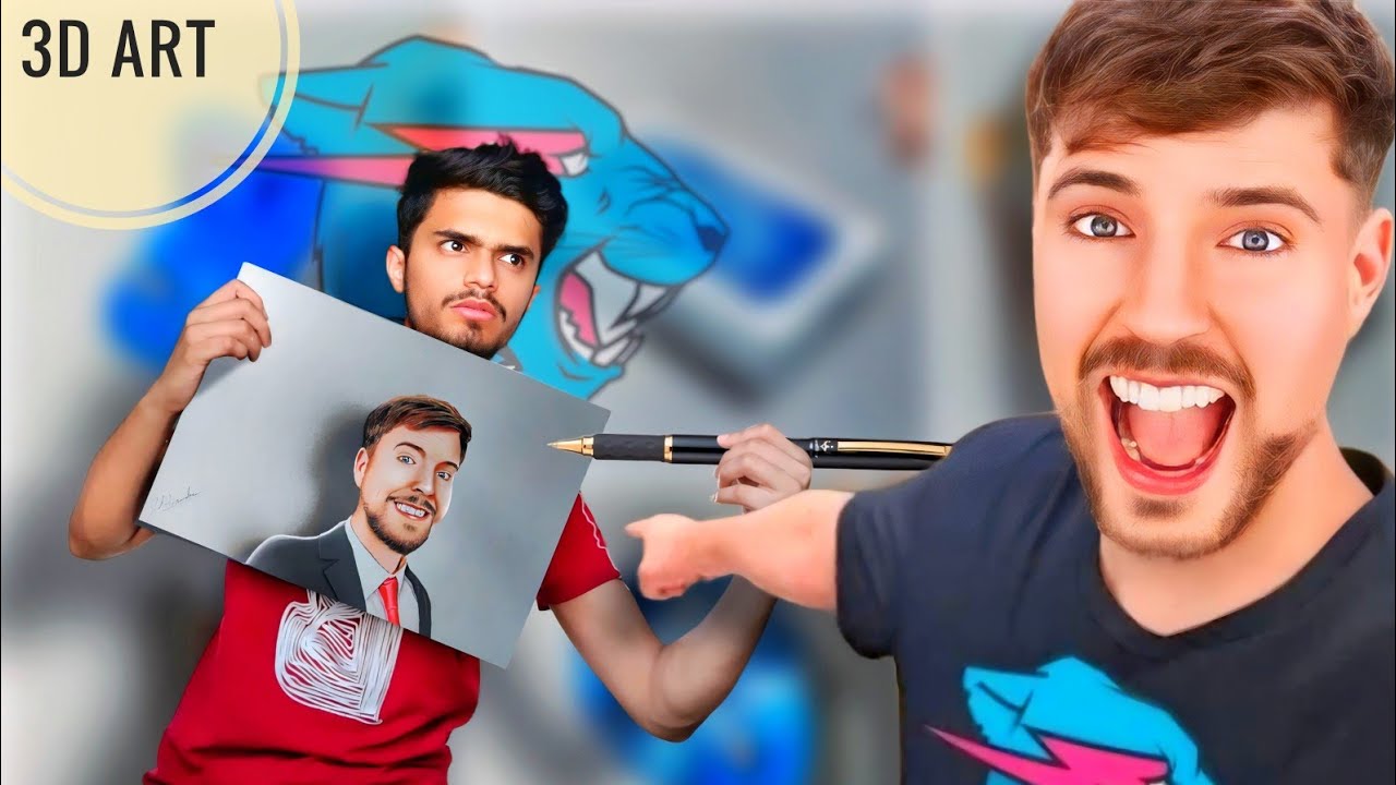 I Draw ‎MrBeast | 3D Art | Hyper Realistic Portrait Drawing | So ...
