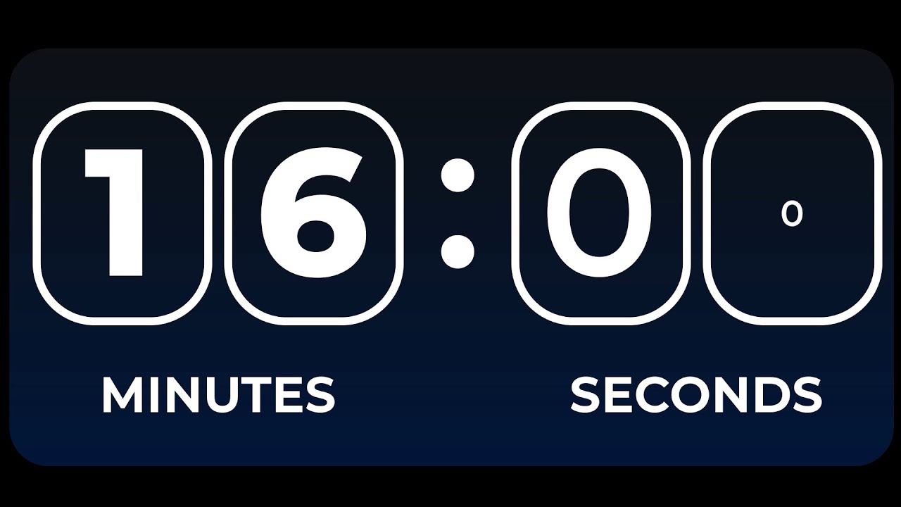 16 Minutes Timer Count Down Alarm Clock 960 Seconds YouTube