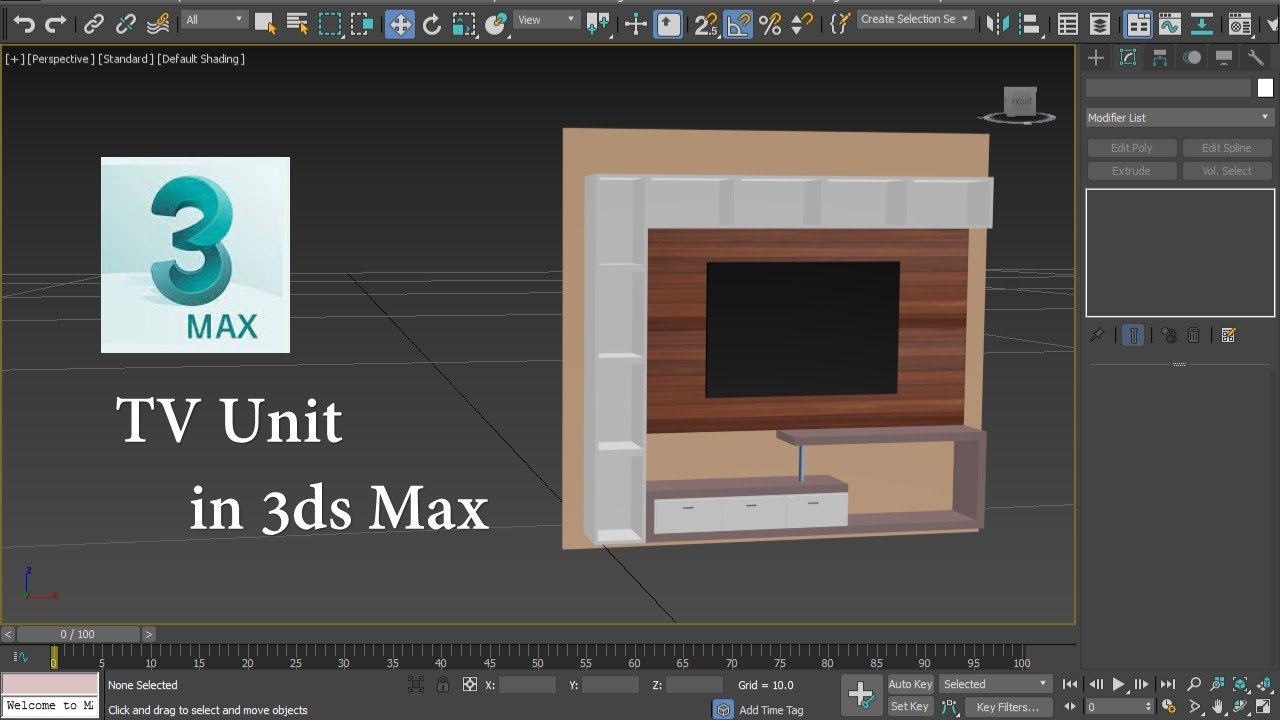 TV unit in 3ds max | TV unit modeling in 3ds max - YouTube