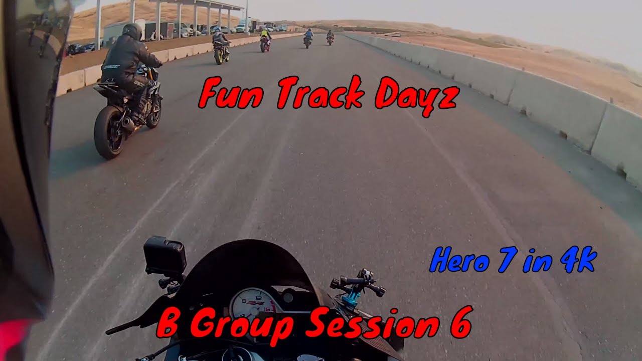 Fun Track Dayz B Group Session 5 Thunderhill West Motorcycle Track Day - YouTube
