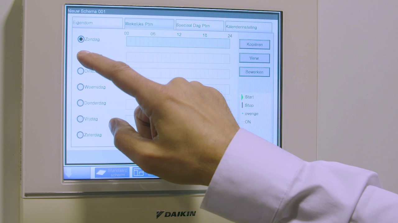 Weekprogramma instellen Daikin Intelligent Touch Manager (ITM) - YouTube
