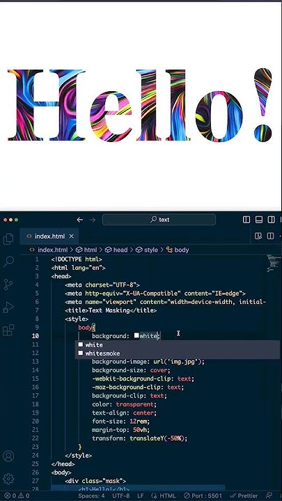 How to mask Image with Text in HTML and CSS | #Shorts #coding #htmlcss #css - YouTube