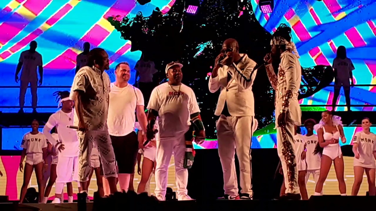 Machel Montano, Iwer George & David Benjamin Blowing A Conch Shell ...