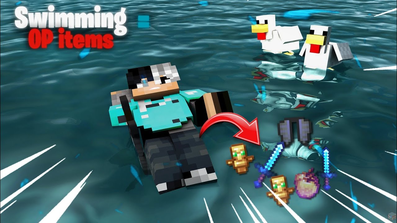 Minecraft But Swimming drop OP items 😮 - YouTube